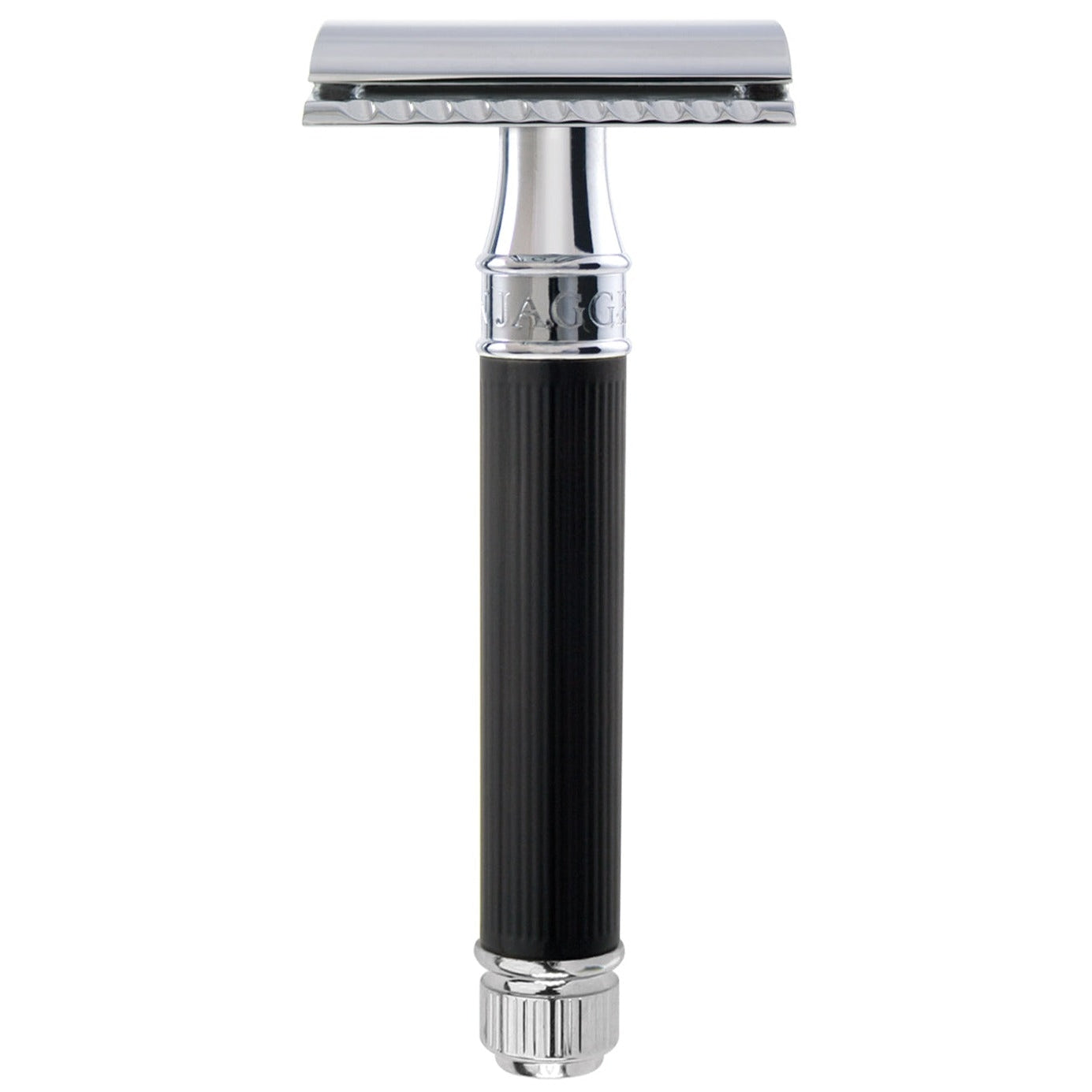 Edwin Jagger Double Edge Safety Razor, Black Rubber Coated Handle. Kla ...